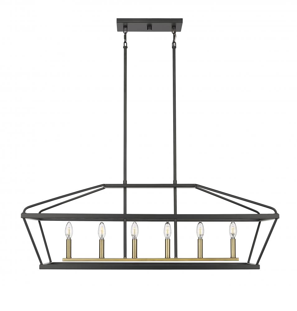 Surrey 6-Light Chandelier Ceiling Light Matte Black / Vintage Brass ...